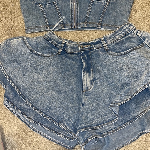 Fashion Nova | Shorts | Fashion Nova Denim Short Set | Poshmark